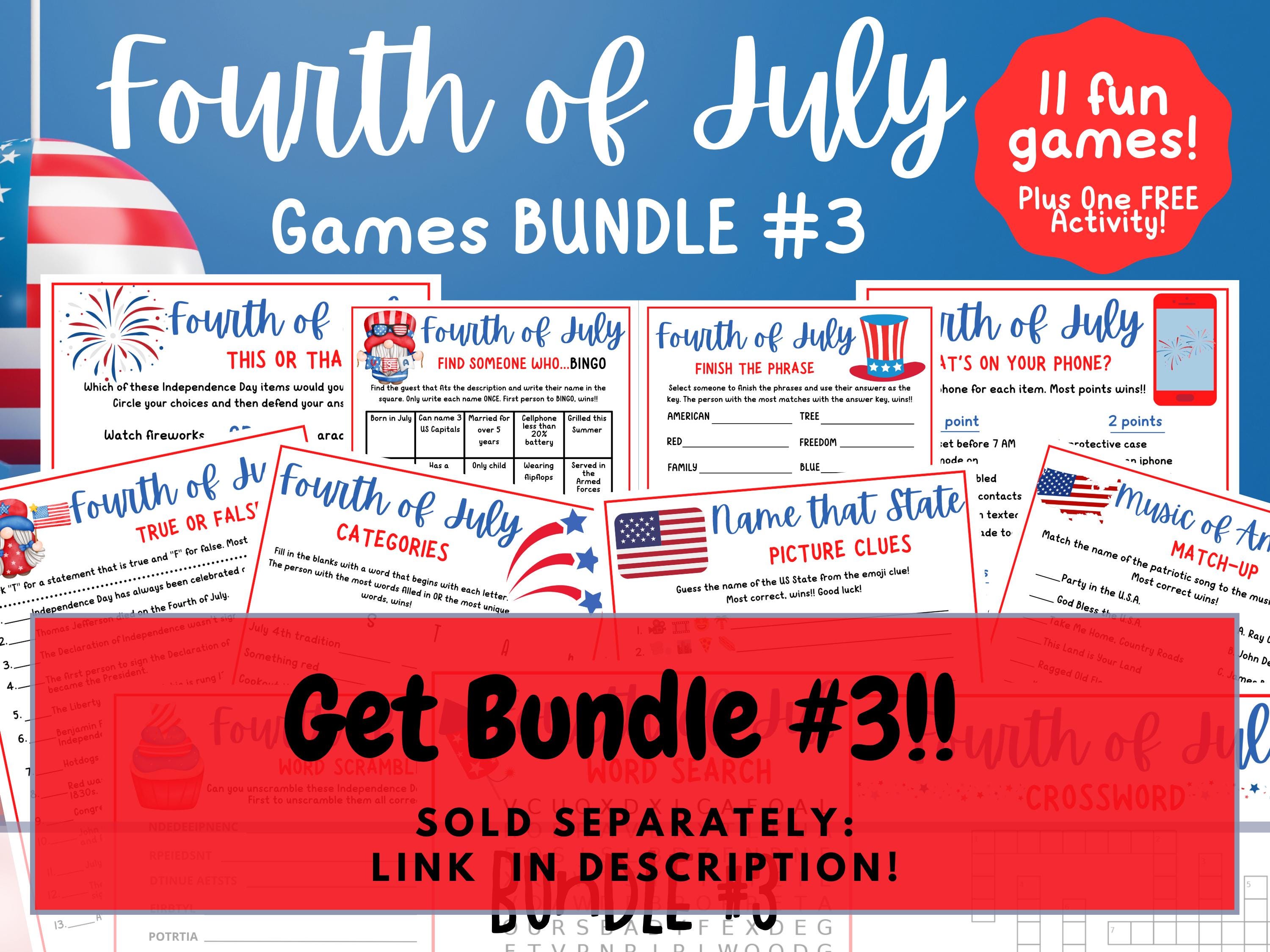 Fourth of July WORD SEARCH - Fourth of July CROSSWORD - July 4th Party ...