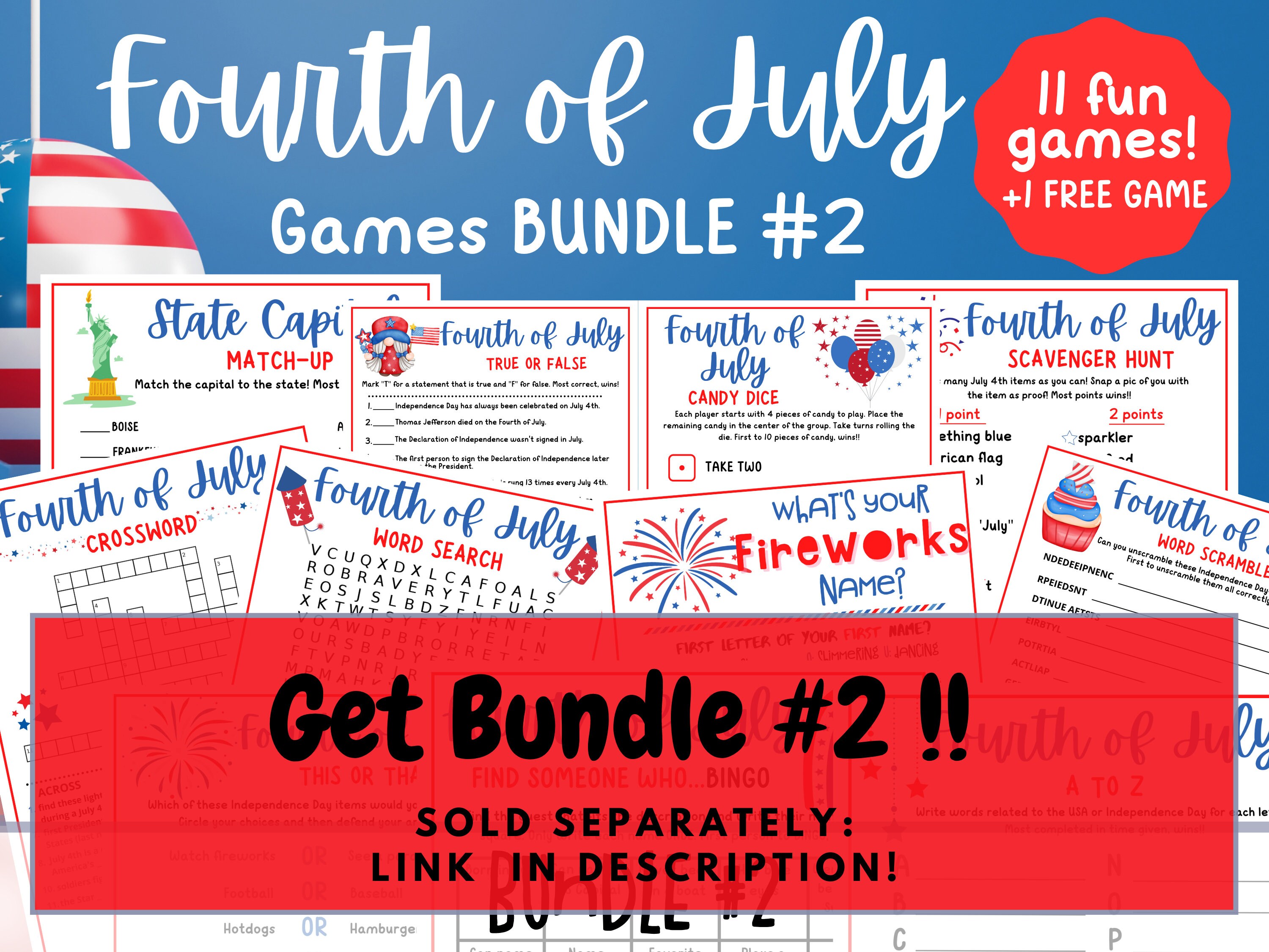 Fourth of July Games BUNDLE 10 Game Bundle Printable July - Etsy