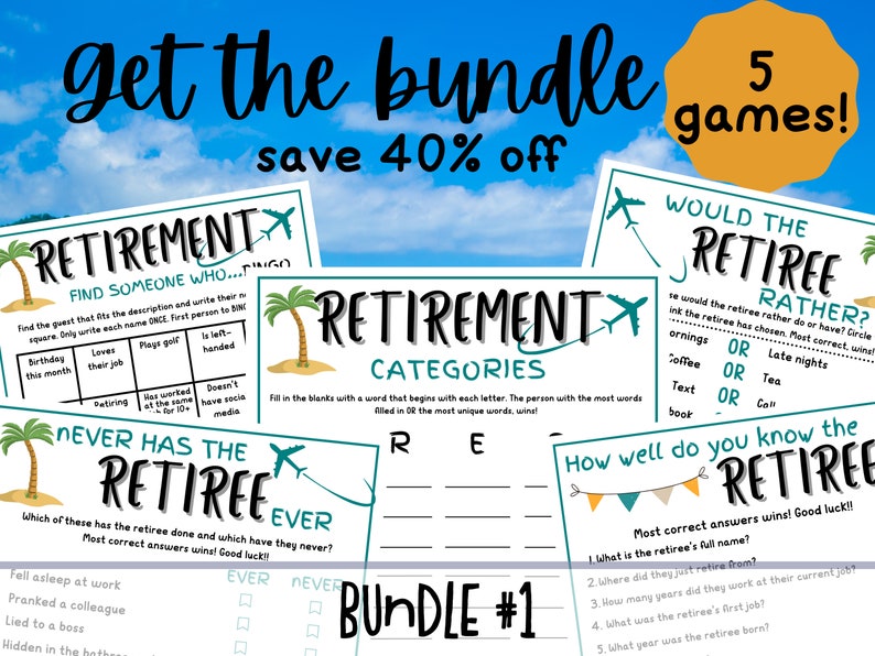 Retirement BINGO Game Printable Retirement Work Party Game for Retiree ...