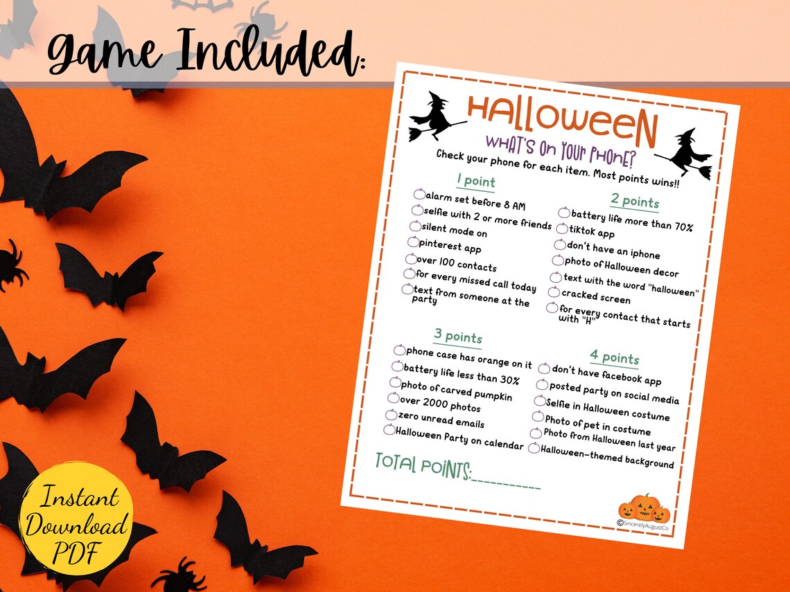 WHAT'S on YOUR PHONE Halloween Game Halloween Party - Etsy