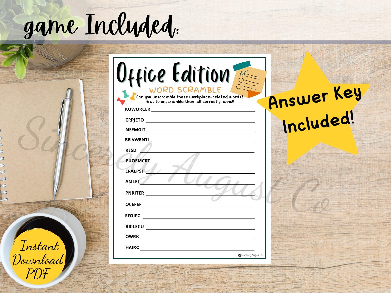 Office WORD SCRAMBLE Game: Printable Teambuilding Activity (PDF) - Etsy