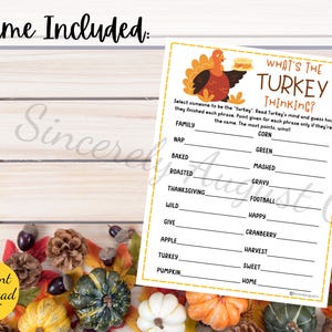 Thanksgiving Party Game: WHAT’S the TURKEY THINKING? (printable) - Etsy
