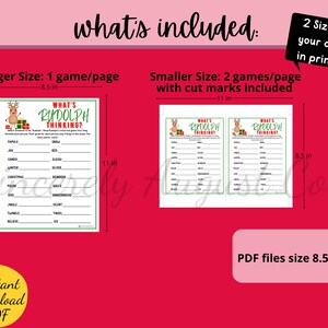WHAT’S RUDOLPH THINKING Christmas Game: Printable Finish the Phrase ...