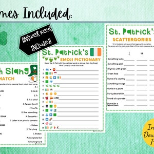 St. Patrick's Day Party Game BUNDLE 5 Game Bundle St. Patricks Day ...