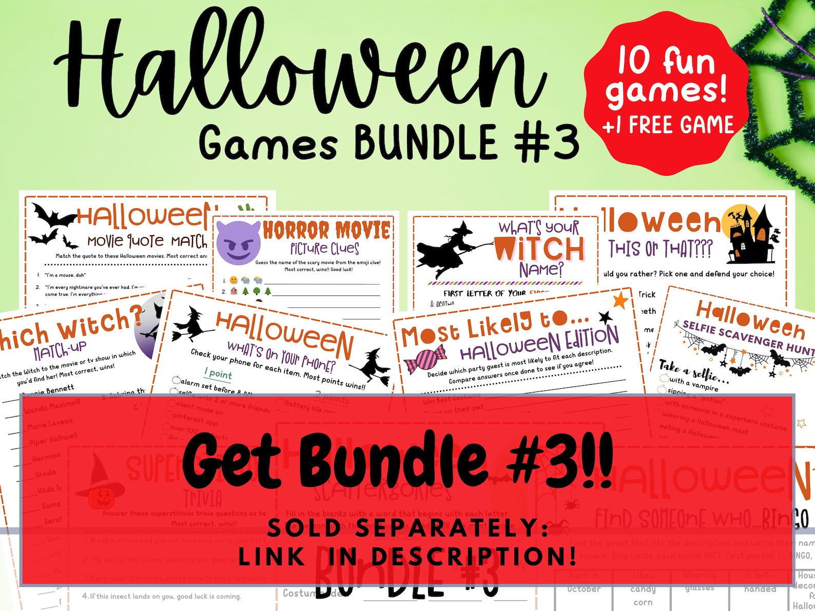 Halloween WHICH WITCH Match Game: Printable Party Activity (PDF) - Etsy