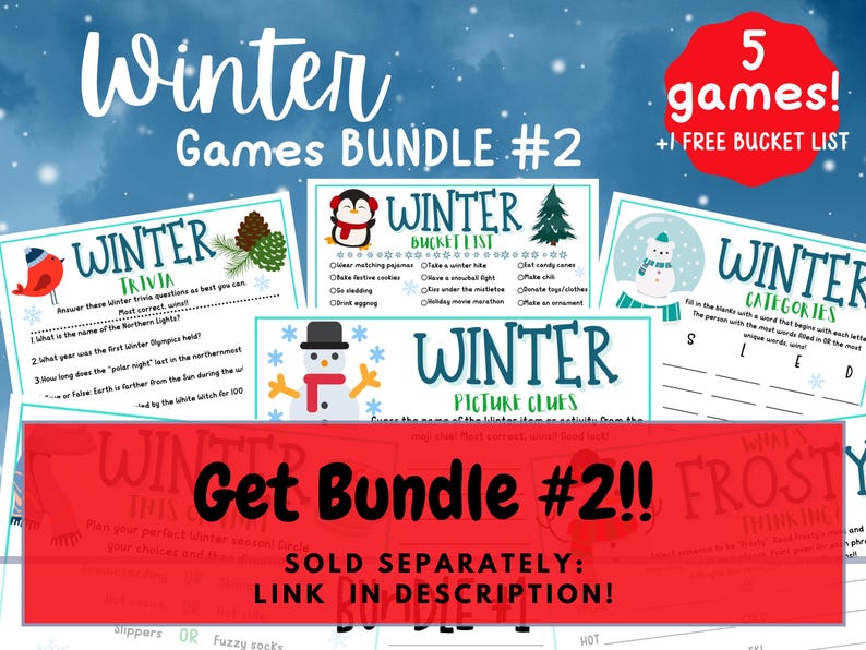 Winter TRIVIA Game - Printable Winter Season Party Game - Fun Winter ...