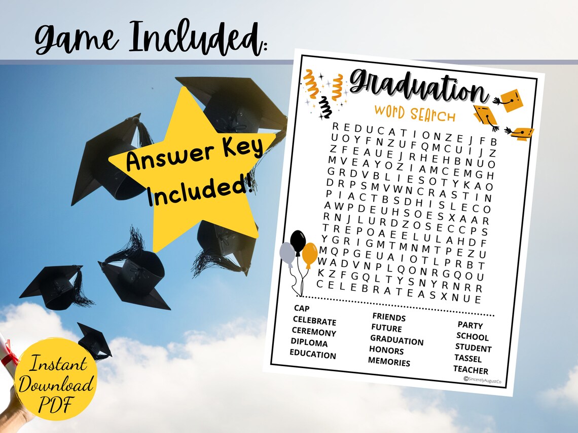 Graduation Word Search Free Printable - Word Search Maker
