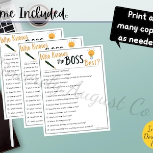 Who KNOWS the BOSS BEST Game - Printable Workplace Game - Printable ...