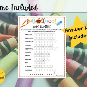 WORD SCRAMBLE Back to School Game First Day of School - Etsy
