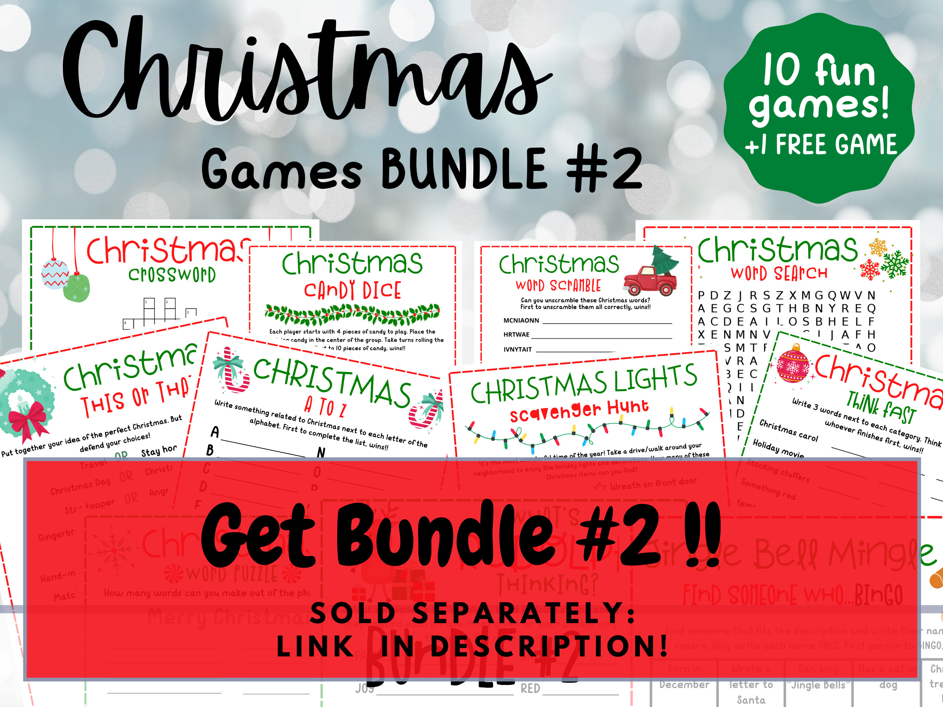Christmas Party Games BUNDLE Printable Christmas Party Games Holiday ...