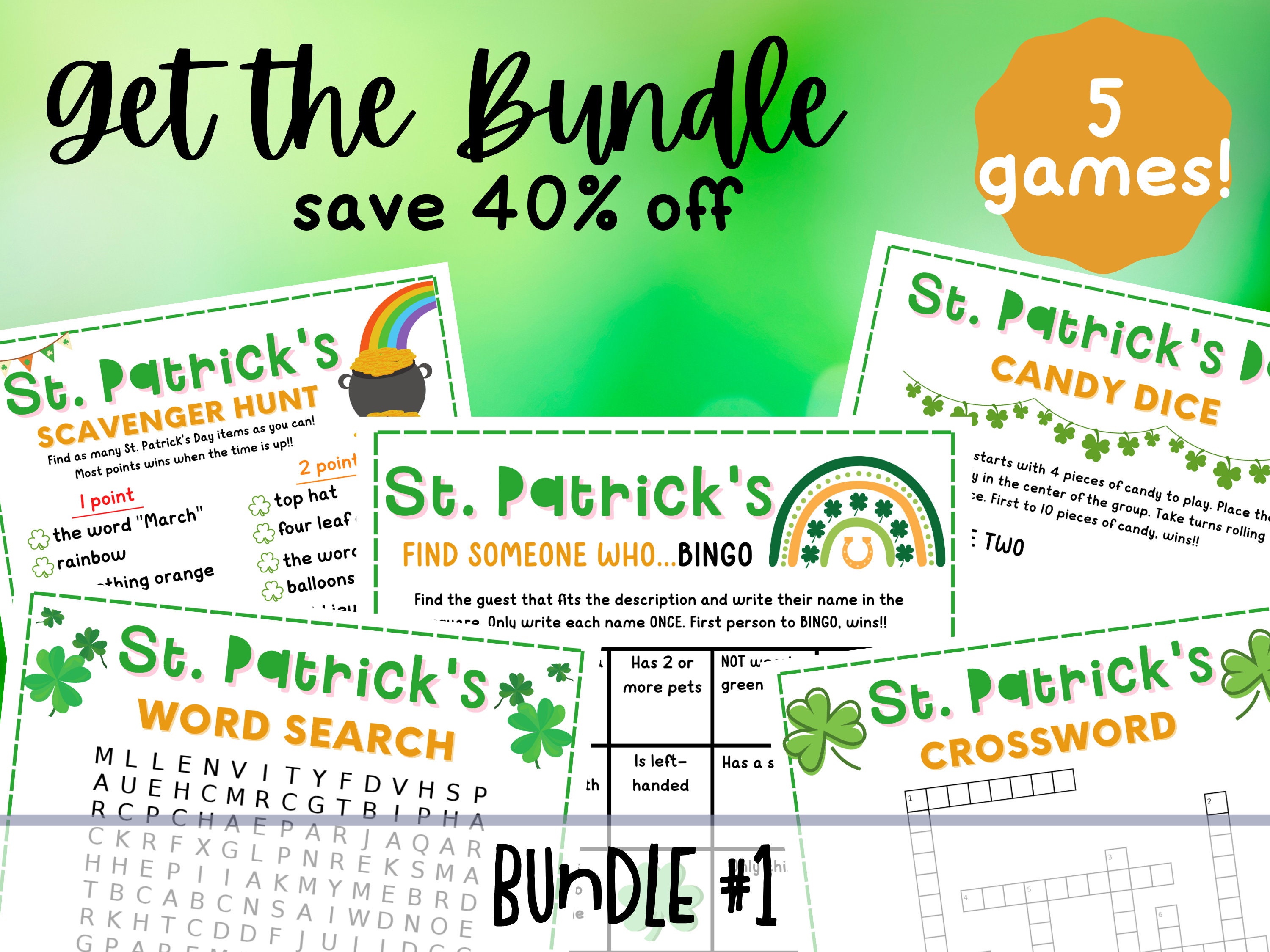 St. Patrick's Day SCAVENGER HUNT St. Patrick's Day Party Game Printable ...