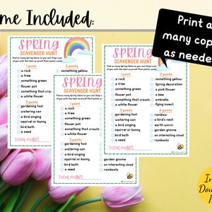 Spring SCAVENGER HUNT Game Printable Spring Season Party Game Scavenger ...