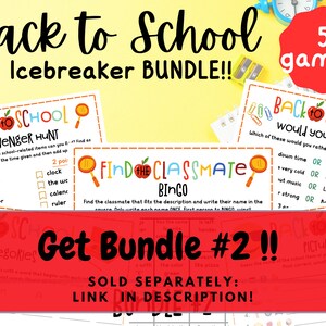 Back to School Games BUNDLE 5 Game Bundle Back to School Icebreaker ...