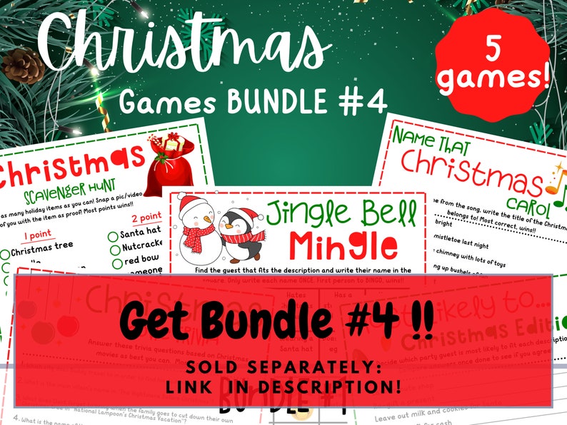 Christmas Party Games BUNDLE Printable Christmas Party Games Holiday ...