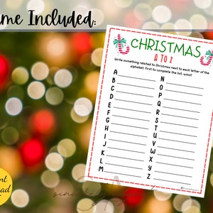 Christmas A to Z Christmas Party Game Printable Christmas Party ...