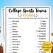 COLLEGE SPORTS TEAM Matching Game - Graduation Party Game - High School ...