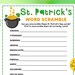 St. Patrick's Day WORD SCRAMBLE St. Patrick's Day Party Game Printable ...