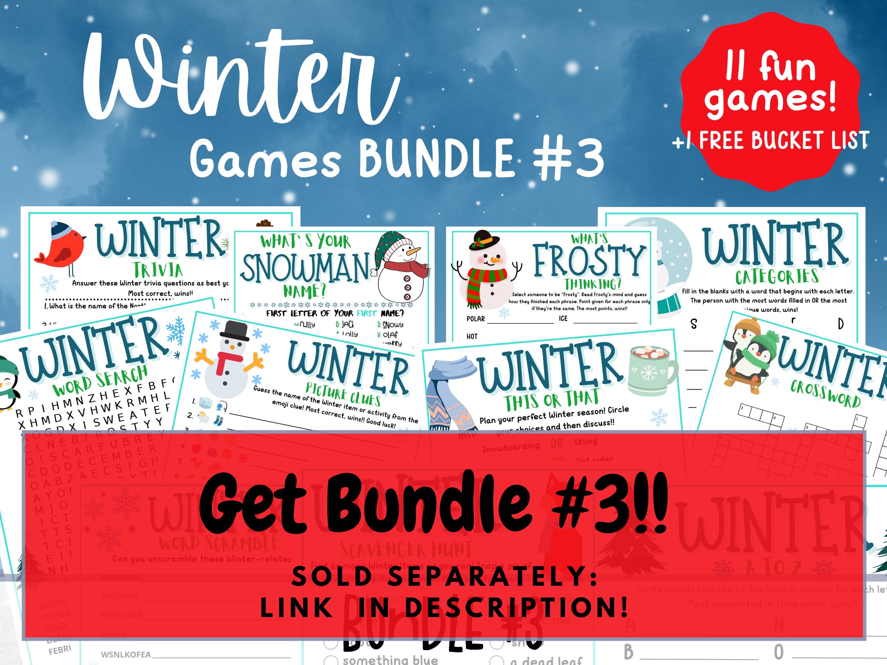 Winter SCAVENGER HUNT Game - Printable Winter Season Party Game ...