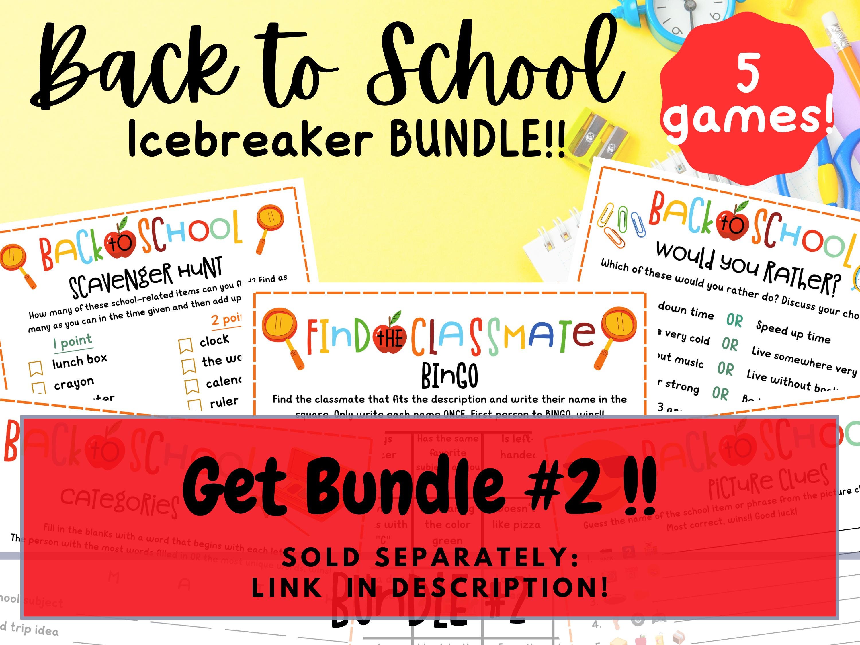 Back to School BINGO Game - Find the Classmate Bingo - First Day of ...
