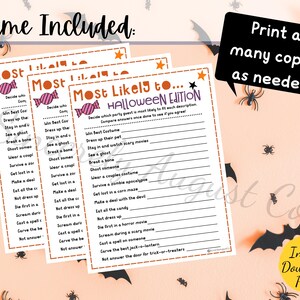 Halloween MOST LIKELY TO Game - Printable Halloween Party Game - Game ...