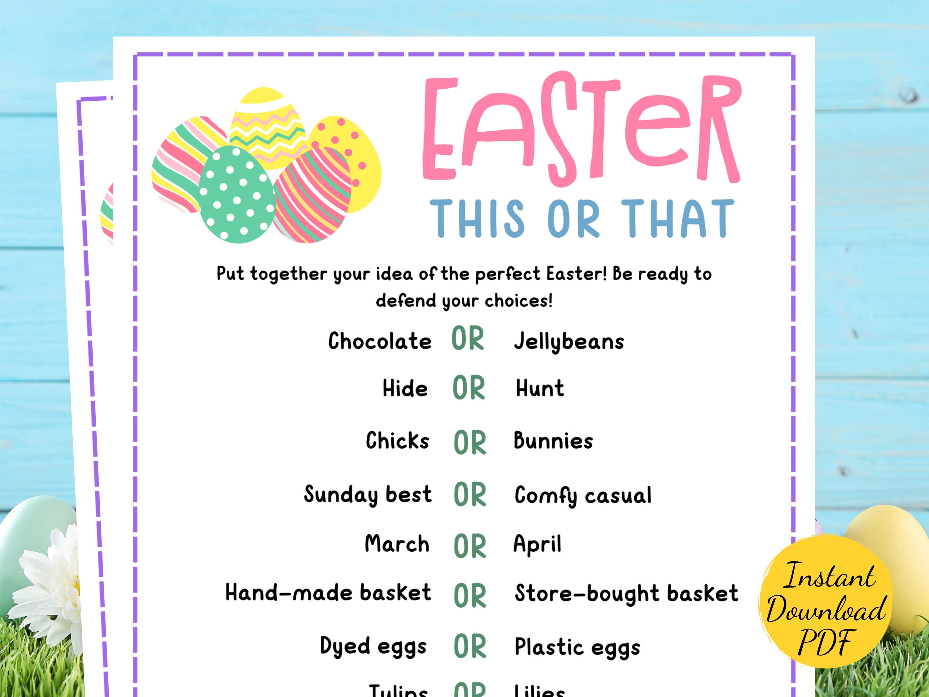 Easter THIS OR THAT Game Easter Would You Rather Easter Party Game ...