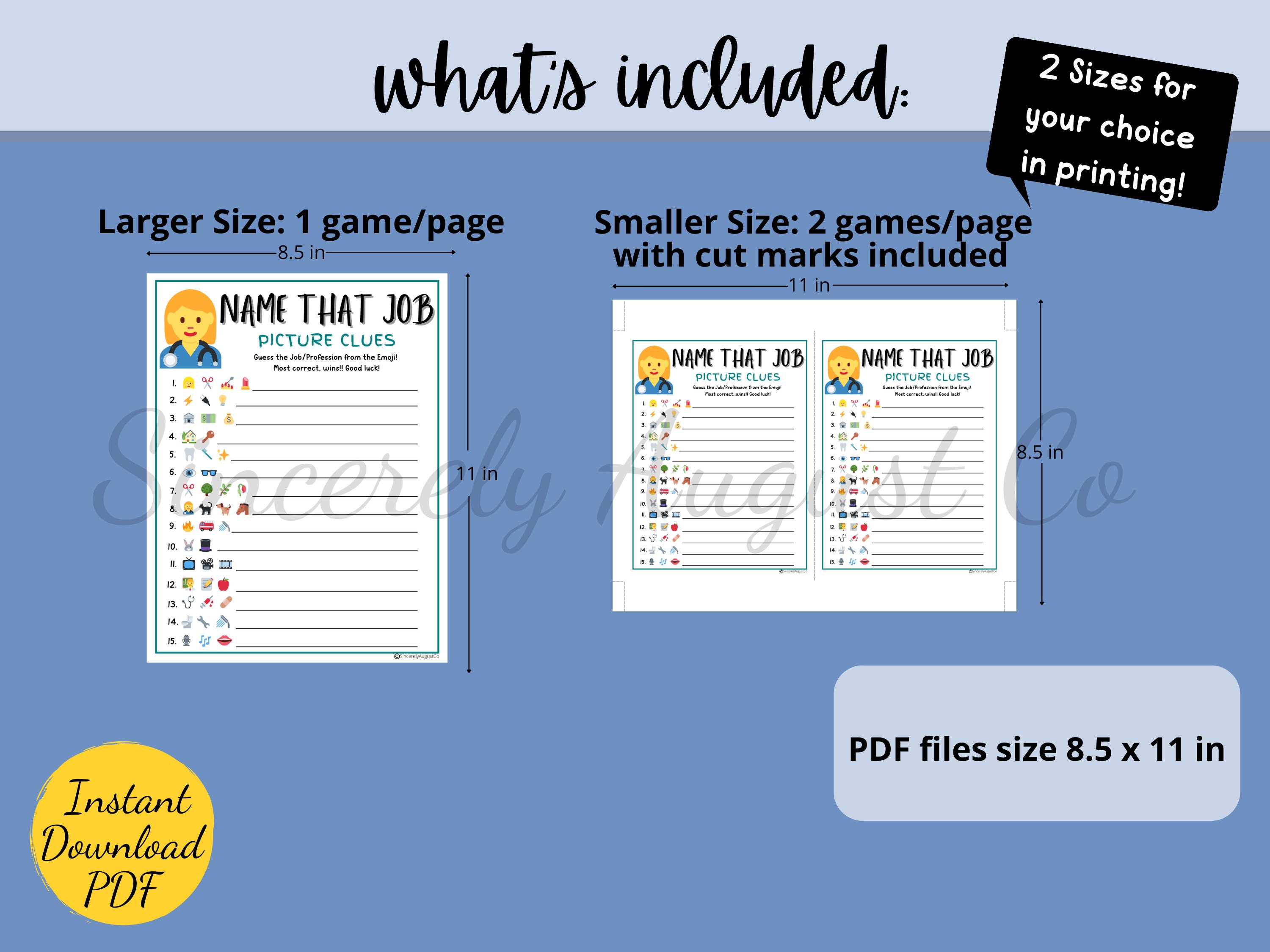 Name That Job PICTURE CLUES Game: Emoji Work Party Game (printable PDF ...