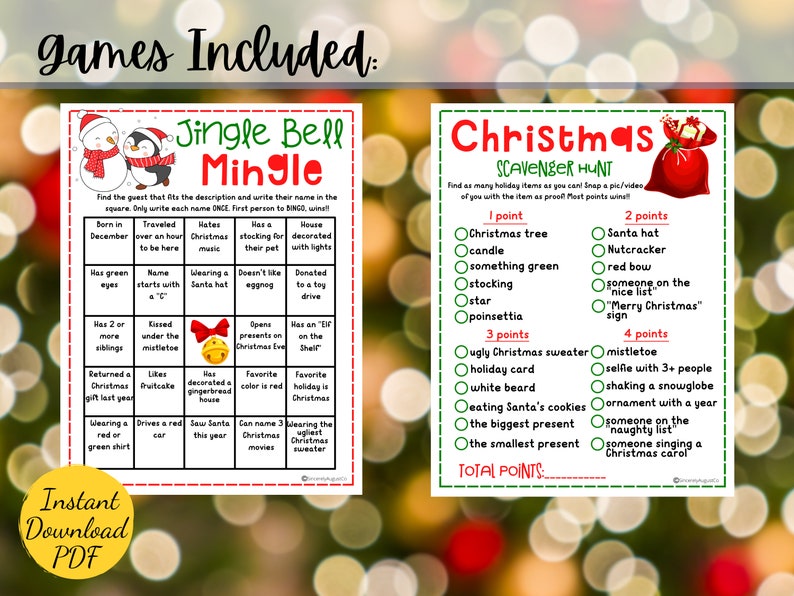 Christmas Party Games BUNDLE Printable Christmas Party Games Holiday ...