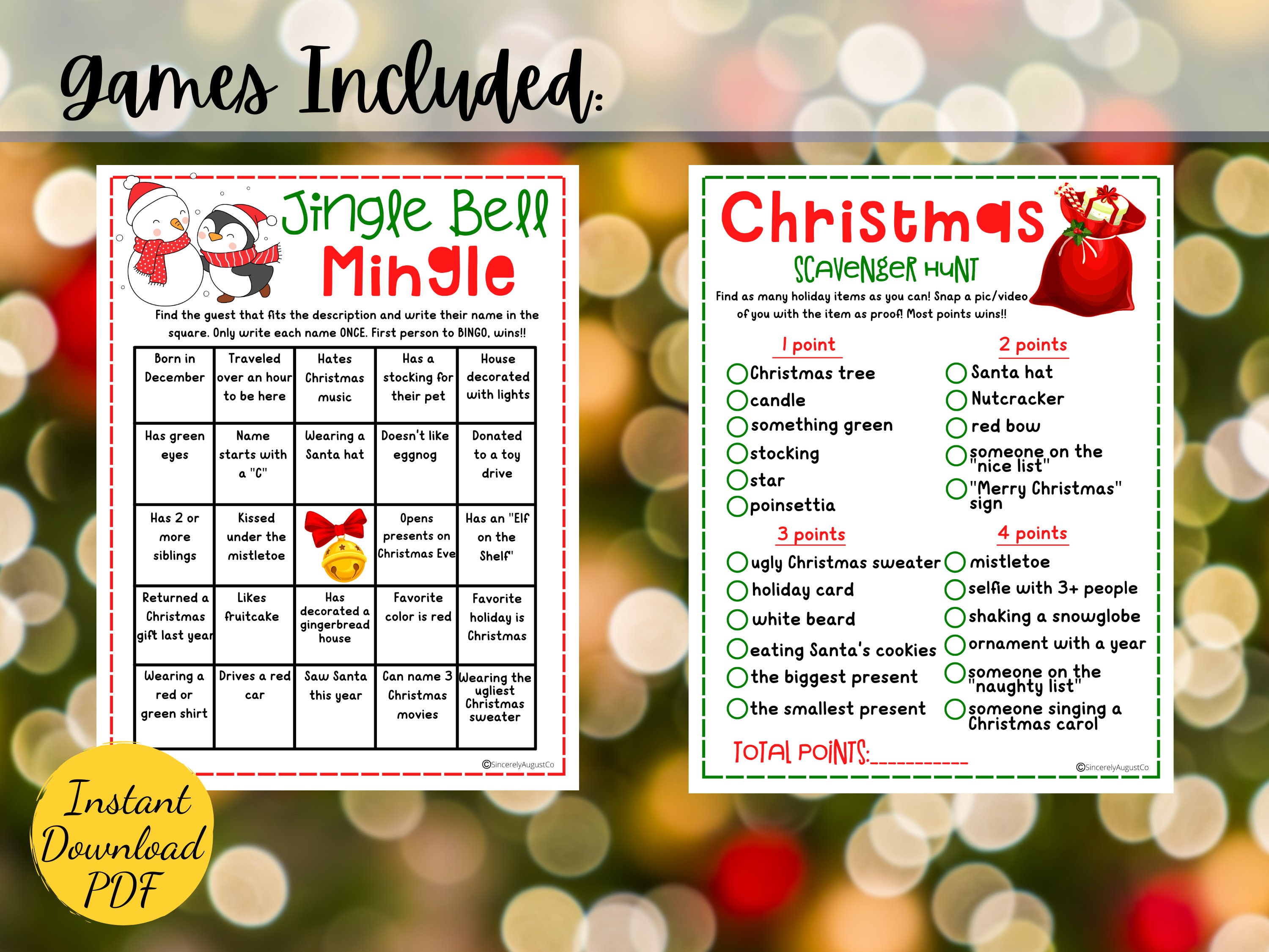 Christmas Party Games BUNDLE Printable Christmas Party Games Holiday ...