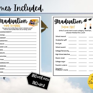 Graduation Party Games BUNDLE 5 Game Bundle High School Graduation ...