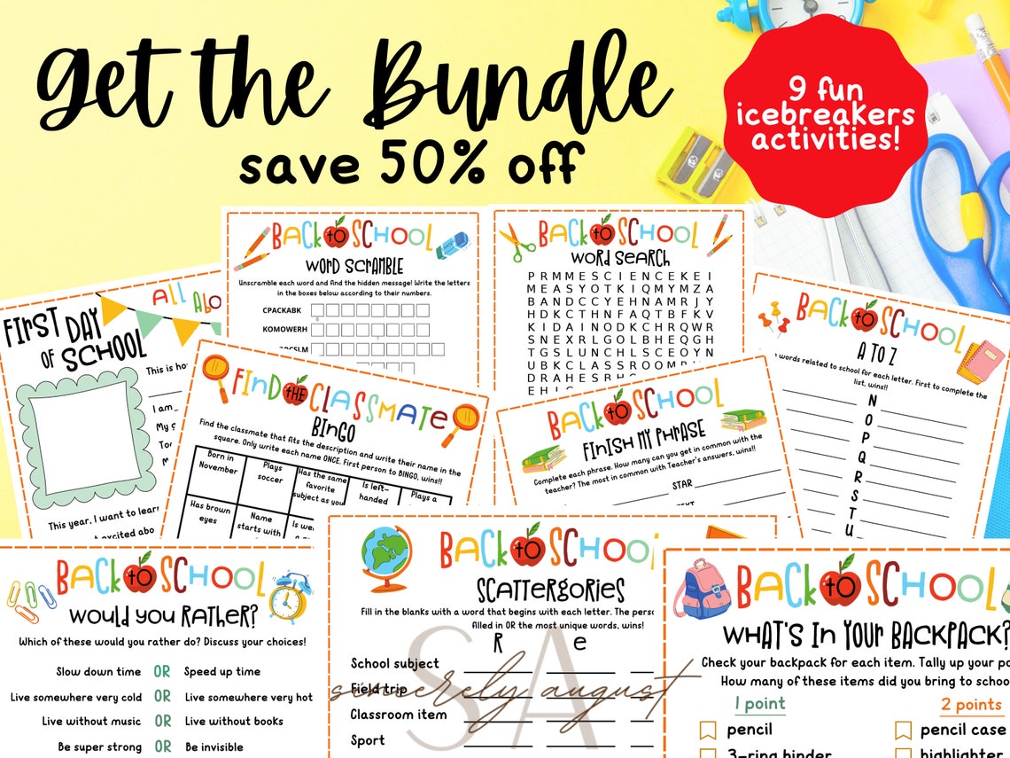 Back to School BINGO Game Find the Classmate Bingo First - Etsy