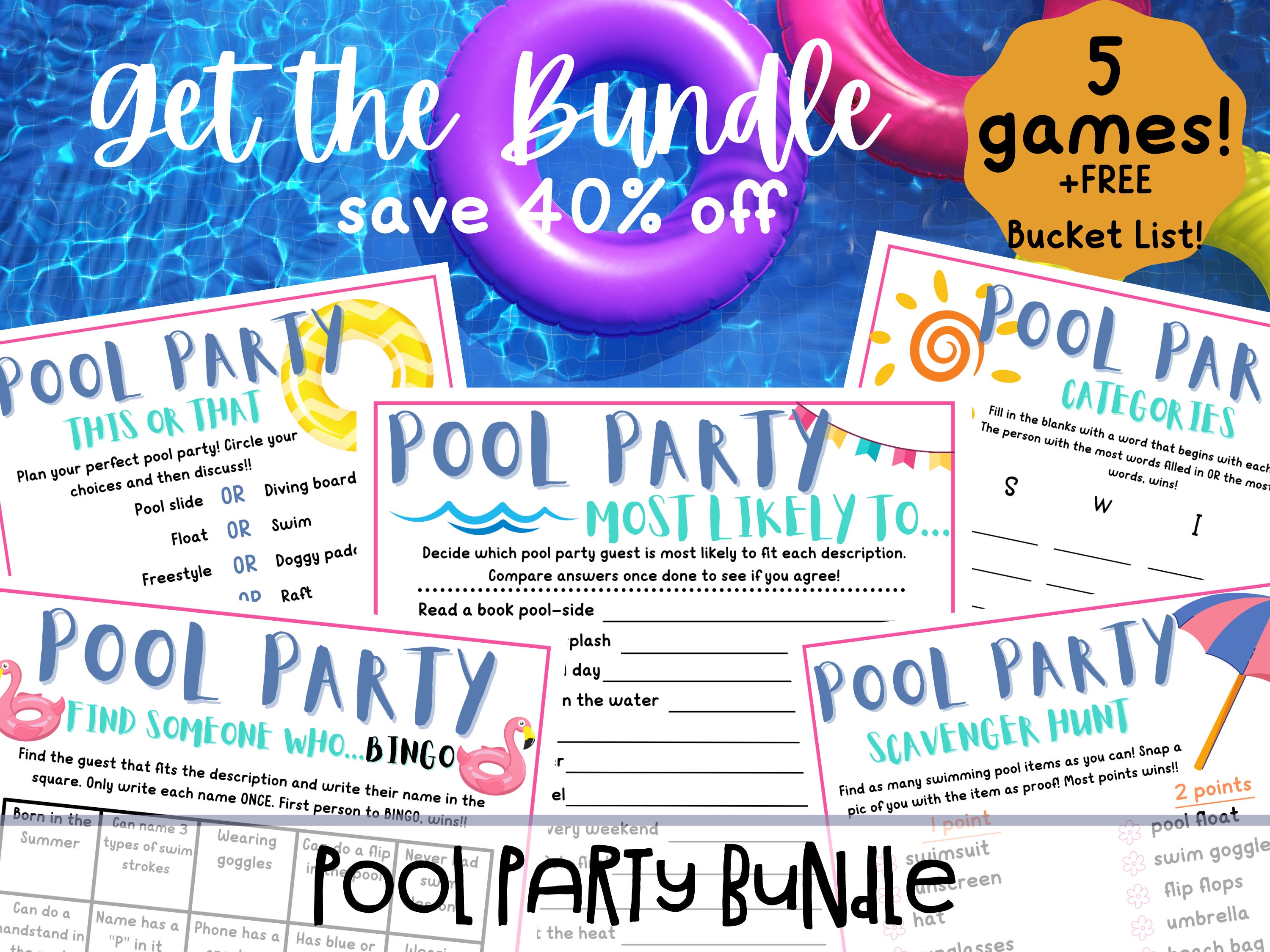 Pool Party CATEGORIES Game Printable Pool Party Game Pool Party ...