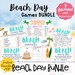 BEACH Day GAME BUNDLE - 5 Beach Day Games - Printable Beach Games - Fun ...