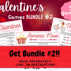 Valentines Day Party Games BUNDLE 5 Game Bundle Printable Valentine ...