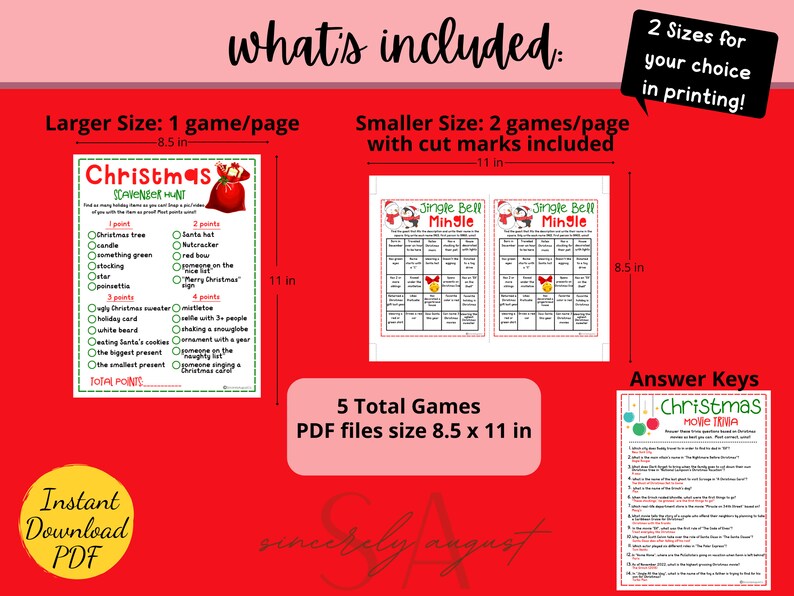 Christmas Party Games BUNDLE Printable Christmas Party Games Holiday ...