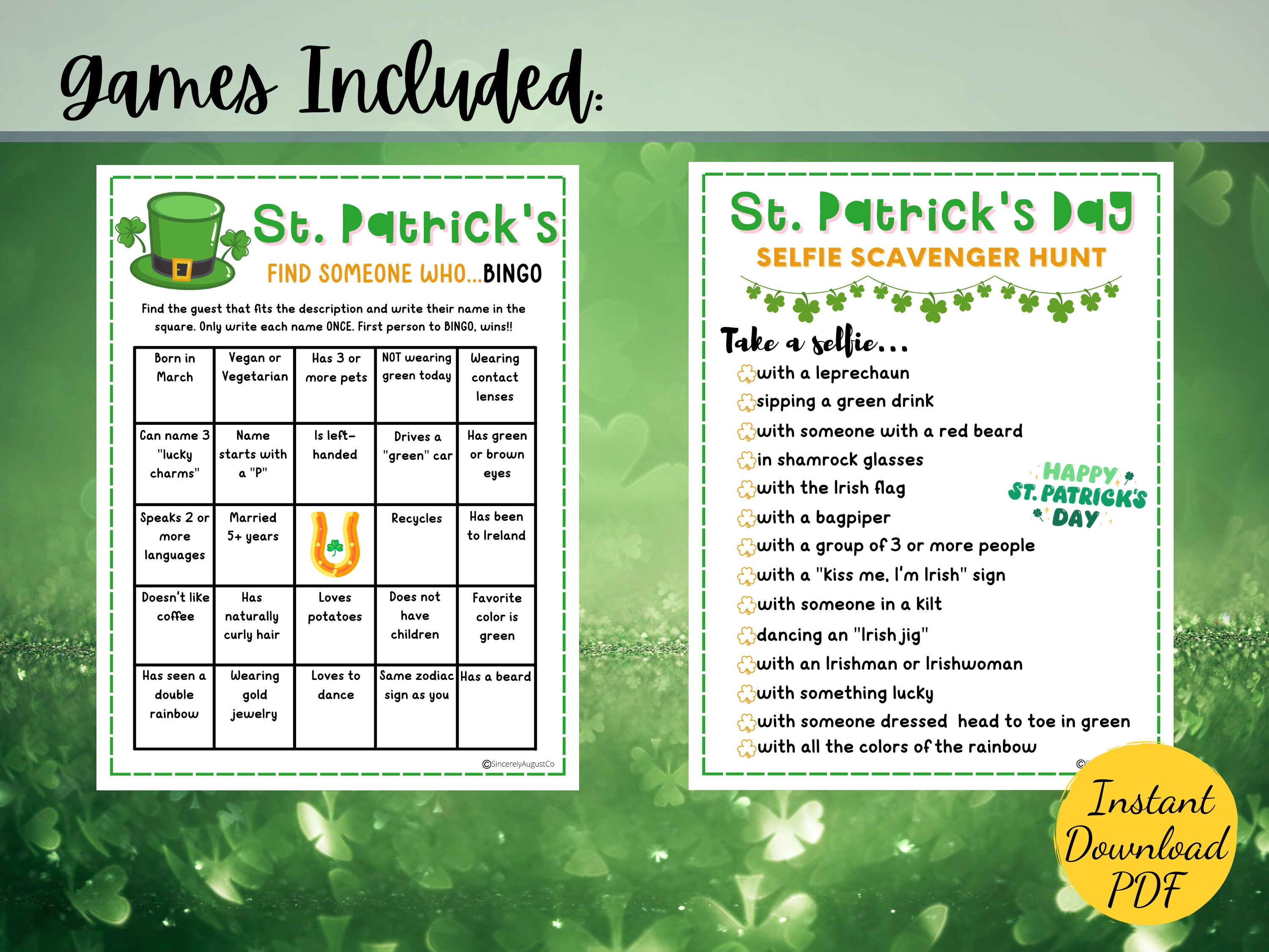 St. Patrick's Day Party Game BUNDLE 5 Game Bundle St. Patricks Day ...
