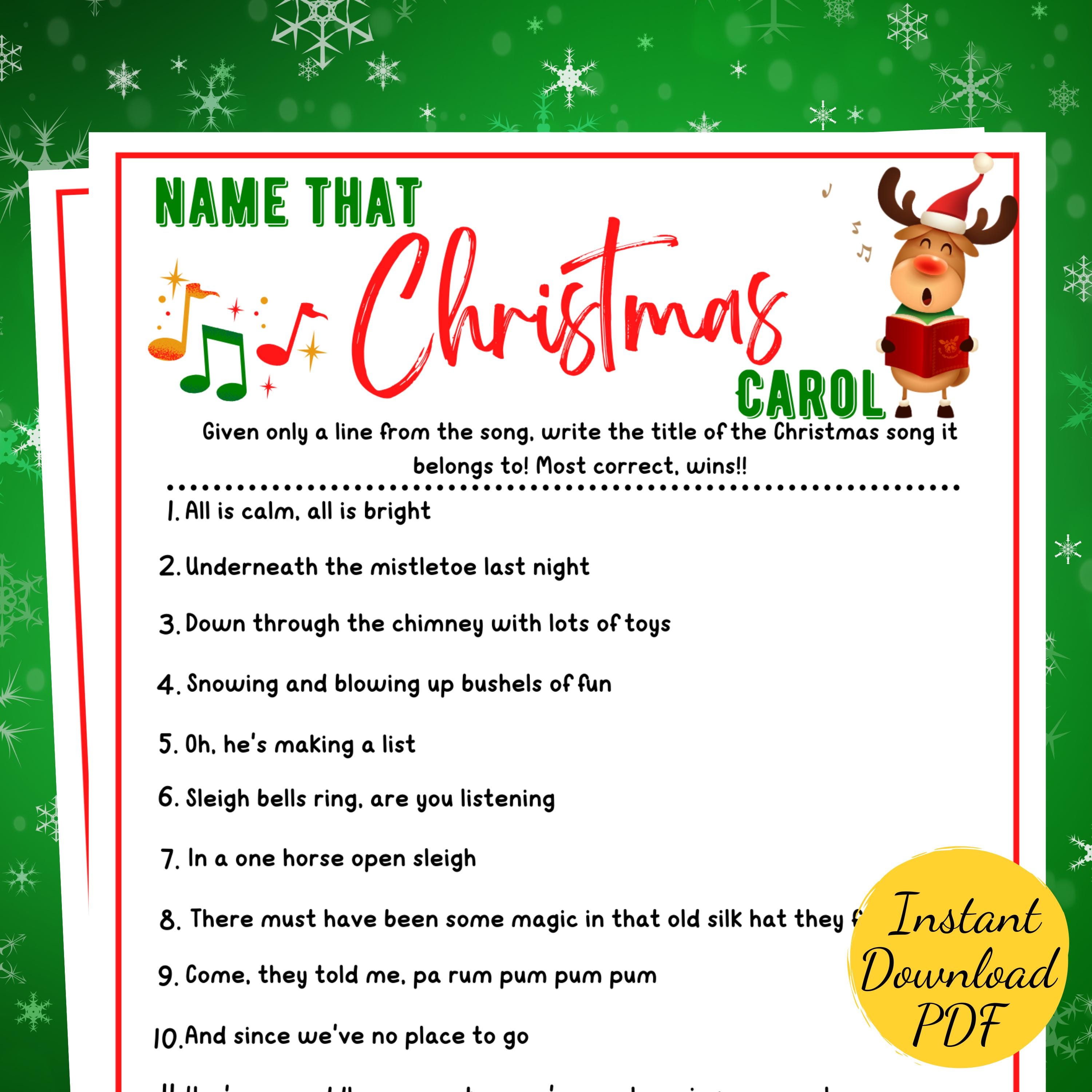 Name That Christmas Carol Game Answers Today Marked The First...