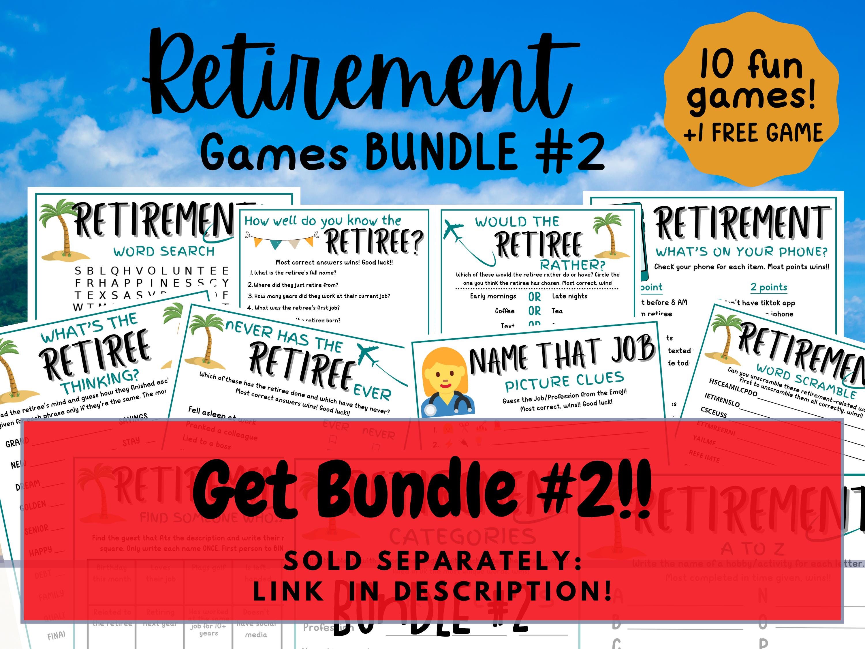 Retirement BINGO Game - Printable Retirement Work Party Game for ...