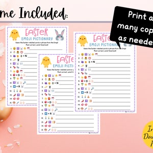 Easter EMOJI PICTIONARY Game Easter Party Game Printable Easter ...