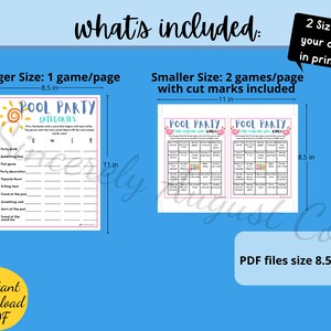 POOL Party GAME BUNDLE - 5 Printable Pool Party Games - Fun Pool Party ...