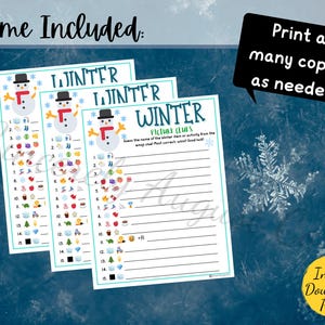 Winter PICTURE CLUES Game: Printable Emoji Guessing Game (PDF) - Etsy