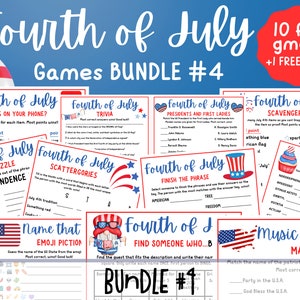 Fourth of July Games BUNDLE 10 Game Bundle Printable July - Etsy