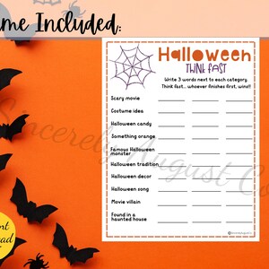 Halloween THINK FAST Game: Printable Party Activity (PDF) - Etsy