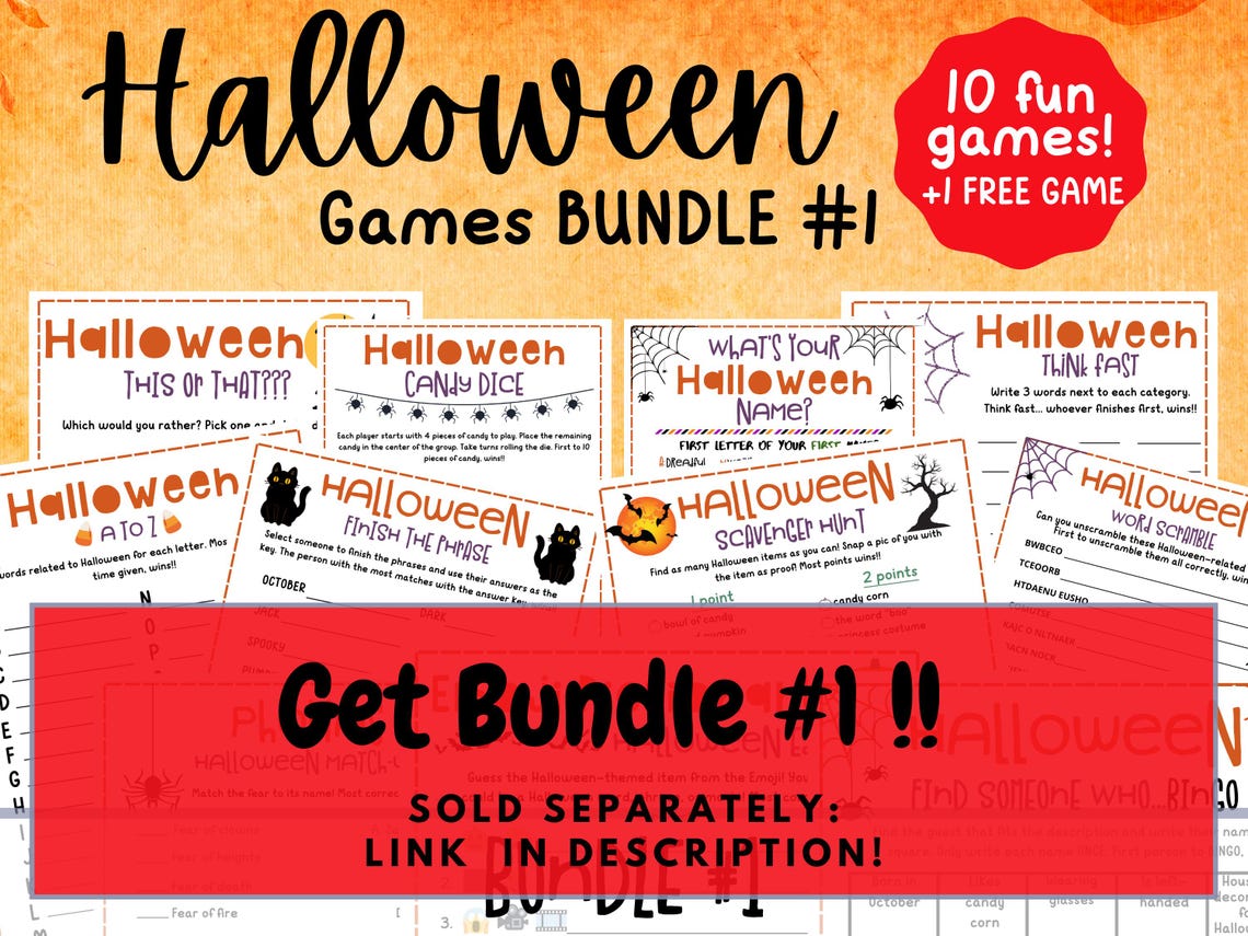 FINISH THE PHRASE Halloween Party Game - Printable Halloween Party ...
