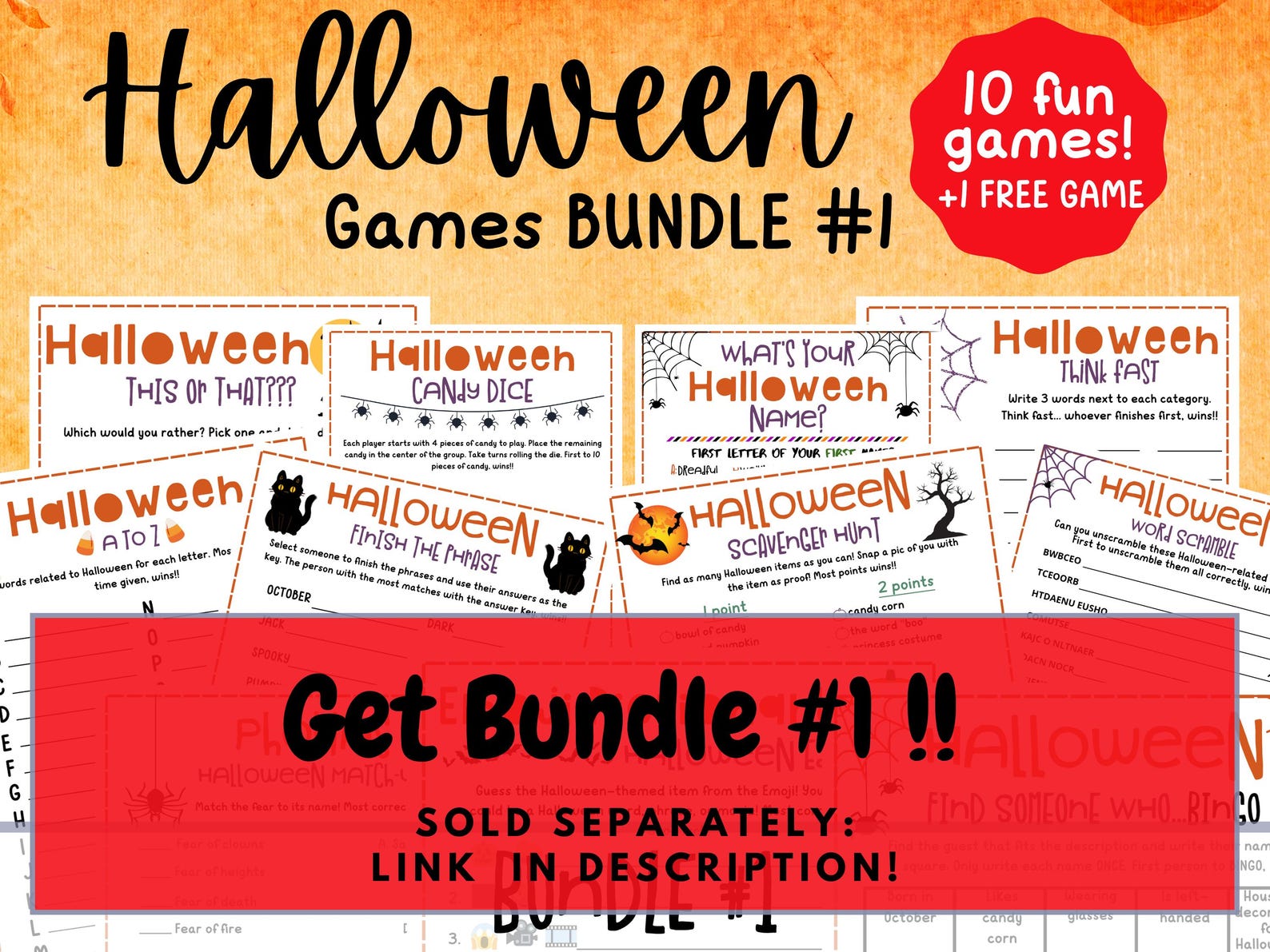 FINISH THE PHRASE Halloween Party Game - Printable Halloween Party ...