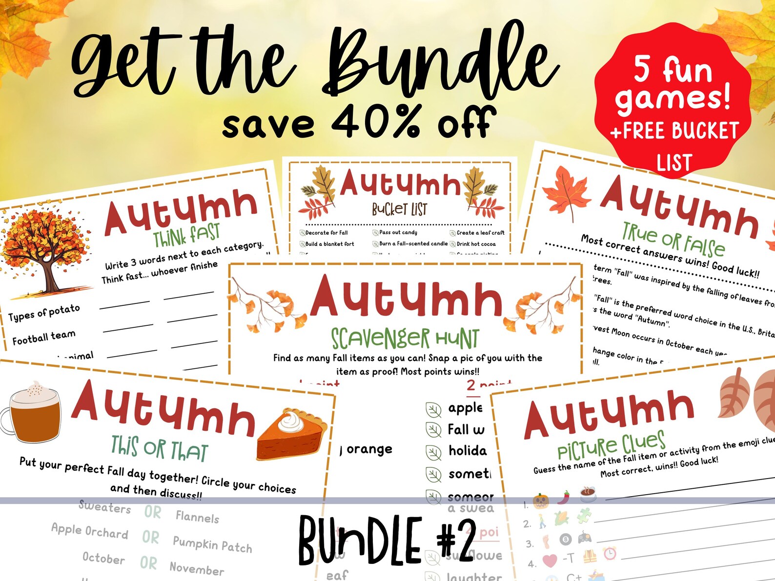 FALL BUCKET LIST Printable List of Autumn Activities Fall Season Ideas ...