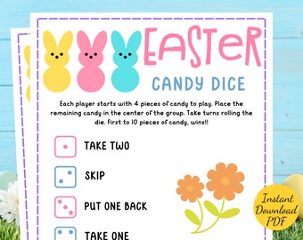 Printable Easter Candy Dice Game Easter Party Game Easter Activity for ...