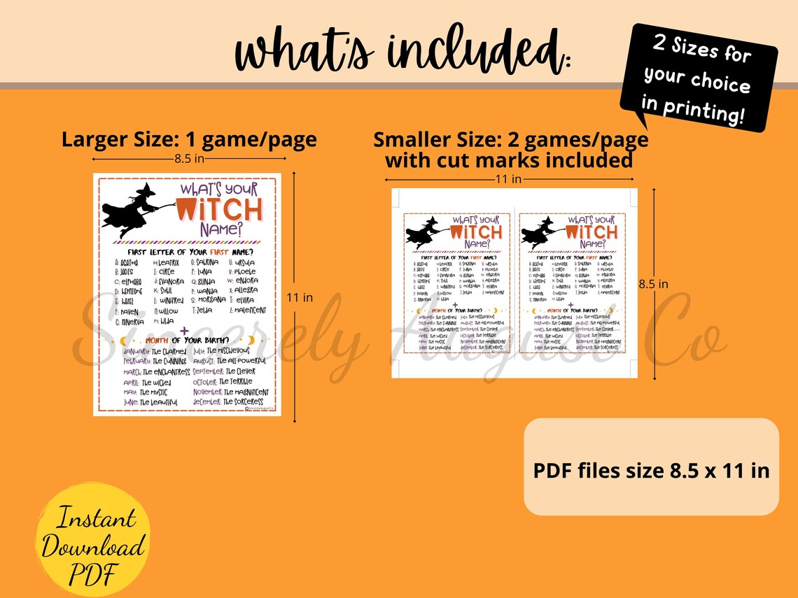 WHAT'S Your WITCH NAME? - Printable Halloween Party Activity ...