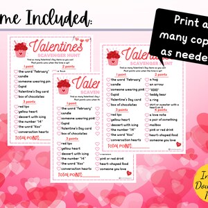 Valentines Day SCAVENGER HUNT Valentines Day Party Game Printable ...