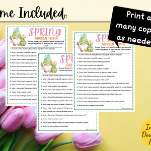 Spring GARDEN TRIVIA Game Printable Spring Season Party Game Spring ...