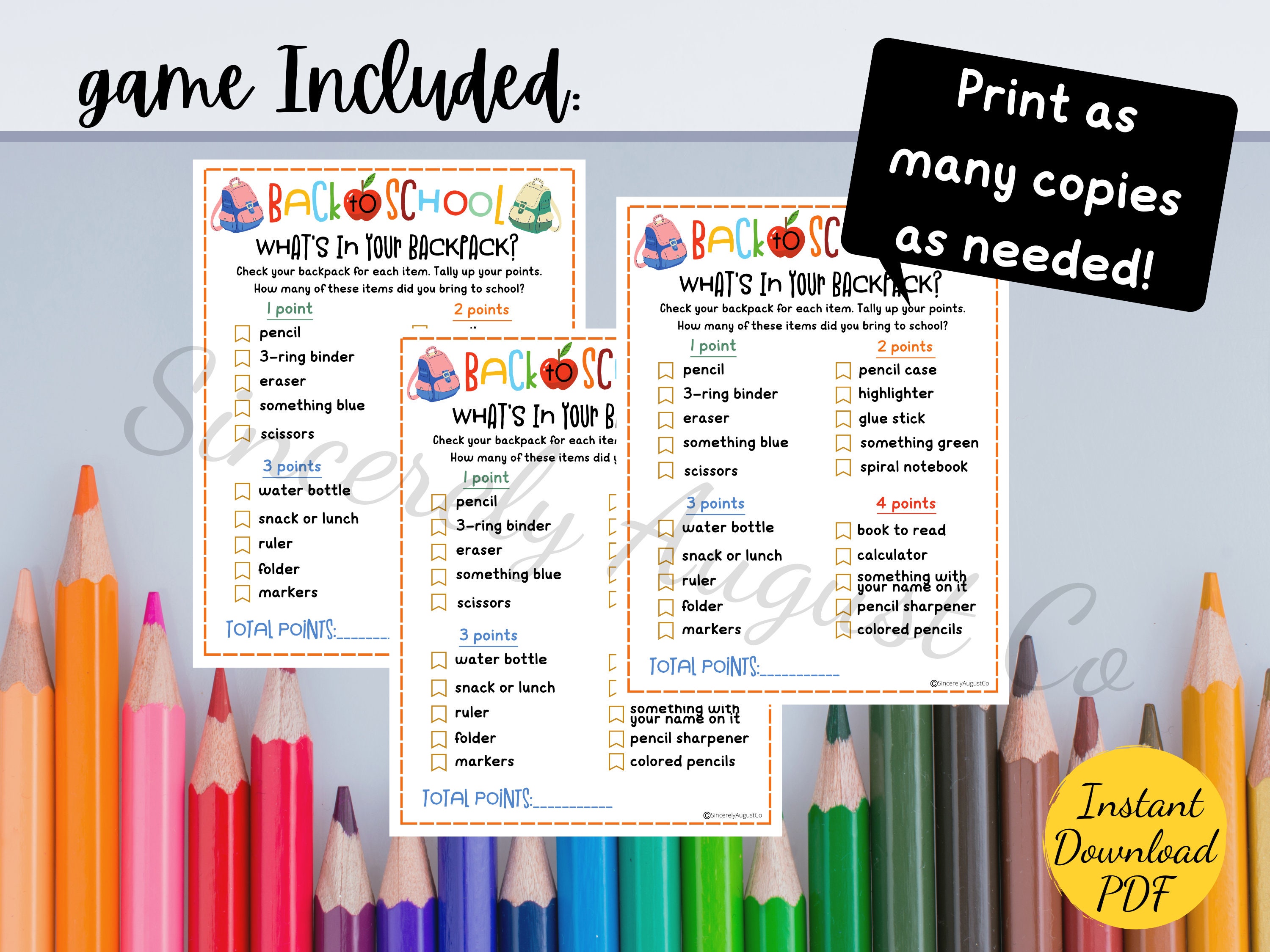 WHAT'S in YOUR BACKPACK Game - Back to School Game - First Day of ...